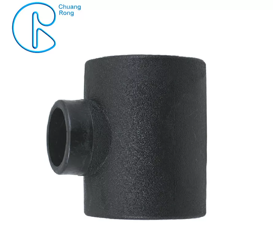 China Black Color HDPE Socket Fusion Fittings Reducing Tee PE100 PN16 SDR11 Manufacture and ...